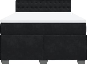 Box spring postel s matrací černá 160x200 cm samet 3286368