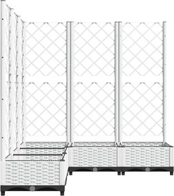 Zahradní truhlík s treláží bílý 120 x 120 x 121,5 cm PP 153287