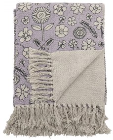 Bloomingville Přehoz z recyklované bavlny Salli Purple 160x130 cm, fialová barva, textil
