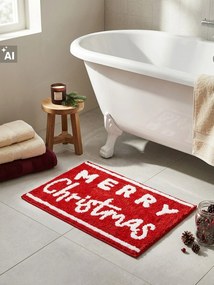 Sinsay - Koupelnová předložka s nápisem Merry Christmas - červená