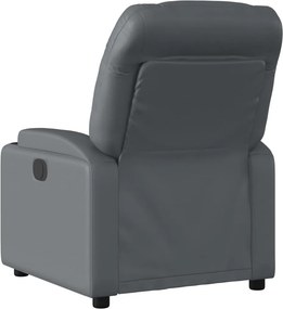 Masážní polohovací křeslo šedé, umělá kůže 3205645
