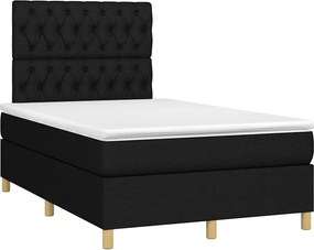 Box spring postel s matrací a LED černá 120 x 200 cm textil 3135663