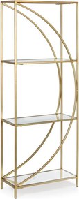 Ocelová knihovna ve zlaté barvě 56x151,5x25 cm Elenor – Bizzotto
