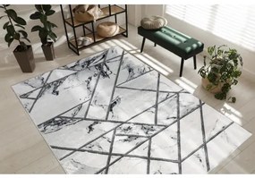 koberec EMERALD výhradní 0085 glamour, stylový mramor, geometrický bí velikost 120x170 cm | krásné koberce cz