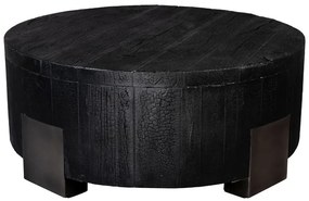 OnaDnes -20% Černý akátový kulatý konferenční stolek Dutchbone Coals 81 cm