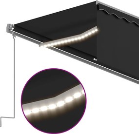 Automatická markýza roleta LED a senzor větru 5x3 m antracitová 3069474