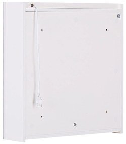 Koupelnová zrcadlová skříňka s LED osvětlením 60 x 60 cm bílo stříbrná TALAPAGA Beliani