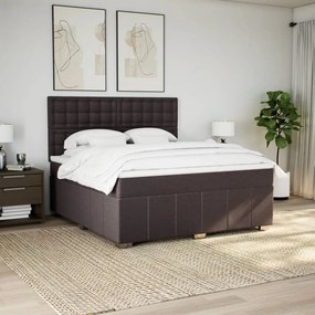 Box spring postel s matrací tmavě hnědá 180x200 cm textil 3291764