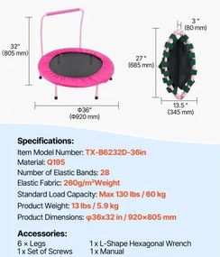 91,4 cm trampolína pro děti Skládací mini trampolína – ETBC36YCYXBCFYJJKV0