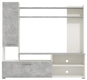 Obývací stěna Kinsal (beton, bílá)