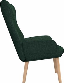 Relaxační křeslo tmavě zelené textil 341399