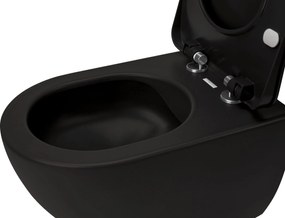 Aplomo Peonia rimless WC keramické závěsné se sedátkem, černá