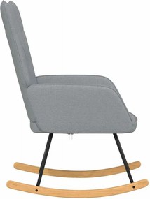 Houpací křeslo světle šedé textil 327611