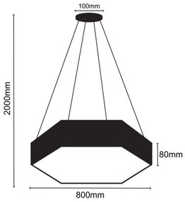 LED Lustr na lanku LED/70W/230V 4000K pr. 80 cm