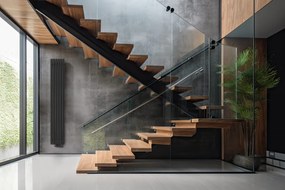Regnis LUXAR, topné těleso 290x1000mm se středovým připojením 50mm, 438W, bílá matná (RAL 9003), LUXAR100/29/D50/WHITE