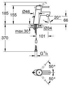 GROHE Concetto páková umyvadlová baterie, DN 15, chrom 3220610E