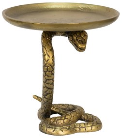 Bronzová antik dekorační mísa s hadem Snake Bronze - Ø 21*24 cm
