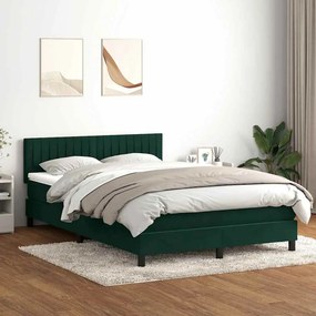 Box spring postel s matrací tmavě zelená 160x220 cm samet 3316458