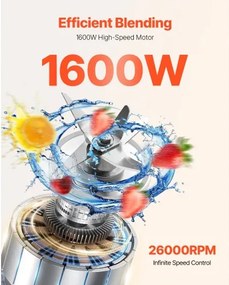 Mixér na smoothie, 2409,709 g 1600 W VEVOR