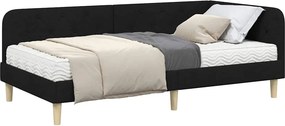 Rohový rám postele Černý 90 x 190 cm textil 3394111