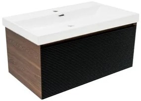 Koupelnová skříňka s umyvadlem Naturel Monza 79x30x45 cm ořech mat MONZA80BNU4