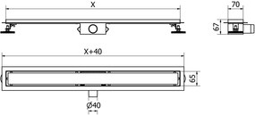 MEXEN - Flat M13 lineární odtokový žlab, 2v1, 150 cm, zlatá - 1510150