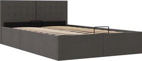 Rám postele s úložným prostorem tmavě šedý textil 140 x 200 cm 285573