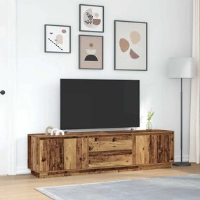 TV skříňka s LED osvětlením starého dřeva 193,5x41x50 cm 3328442