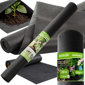 DIVODV Hustá černá agrovlákna 50 g, 1 x 20 m, protiplevelová izolace, mulčovací rohož