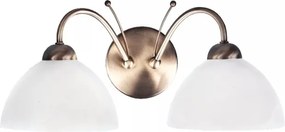 Searchlight 1132-2AB Nástěnná dvojramenná lampa MILANESE patina, alabastrové sklo
