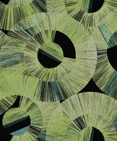 Zelená geometrická vliesová tapeta na zeď, SPI602, Spirit of Nature, Khroma by Masureel