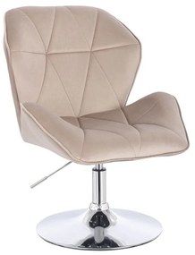 LuxuryForm DESIGN Židle MILANO MAX VELUR na stříbrném talíři - latte