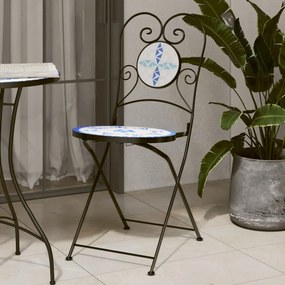 vidaXL Skládací bistro židle 2 ks keramické a bílé [41535] Barva: Hnědá