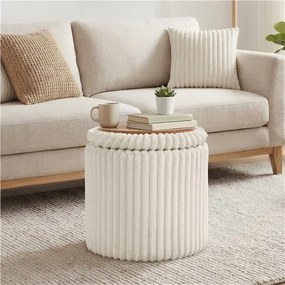 Taburet – béžová, ø43 cm × 45 cm (výška) (257755834861)