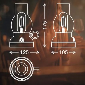 Brilo - LED Stm. ven. nab. stolní lampa KANEA LED/1,5W/5V IP44 1200mAh bronzová