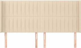 Čelo postele typu ušák krémové 203x16x118/128 cm textil 3119845