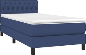 Box spring postel s matrací a LED modrá 90x200 cm textil 3133371