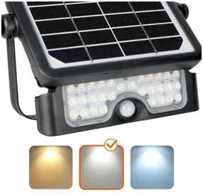 LED Solární reflektor se senzorem LED/5W/3,7V 4000K IP65 3000 mAh