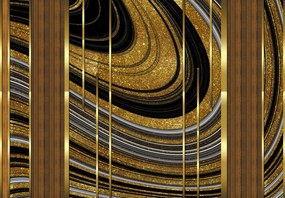 Fototapeta - Zlatý dekor, koláž (245x170 cm)