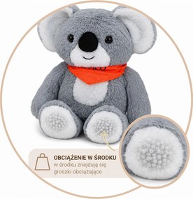 LEAN Toys Medvídek Koala – plyšová terapeutická hračka s váhou 1,3 kg, šedá, 35 cm