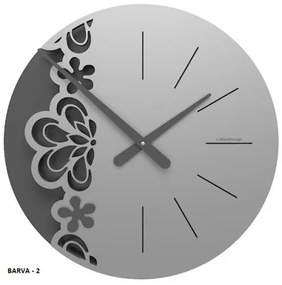 Designové hodiny 56-10-2 CalleaDesign Merletto Big 45cm (více barevných variant) Barva stříbrná-2 - RAL9006