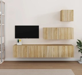 vidaXL 4dílný set TV skříněk kompozitní dřevo [3114651] Barva: šedá sonoma