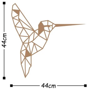 Nástěnná kovová dekorace BIRD 44 cm měděná