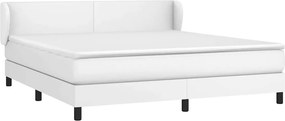 Box spring postel s matrací bílá 180x200 cm umělá kůže 3127206
