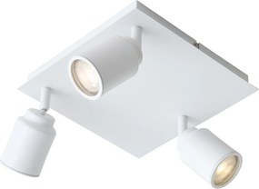 Moderní koupelnové bodové svítidlo bílé čtvercové 3-světelné IP44 - Ducha