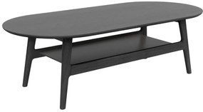 OnaDnes -20% Černý dubový konferenční stolek Woodman Curved 130 x 60 cm