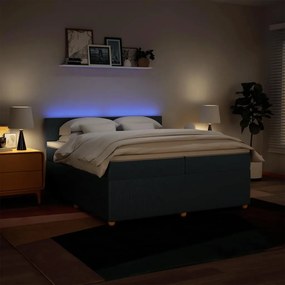 Box spring postel s matrací modrá 200x200 cm textil 3289862