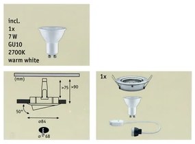 Paulmann 93603 - LED-GU10/7W IP23 Stmívatelné koupelnové svítidlo NOVA 230V
