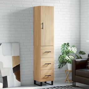 vidaXL Skříň highboard 34,5 x 34 x 180 cm kompozitní dřevo [3198875] Barva: bílá s vysokým leskem