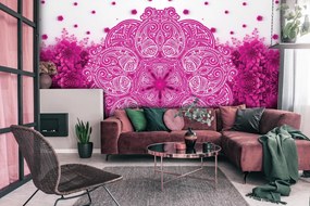 Malvis ® Tapeta Růžová mandala s květy Vel. (šířka x výška): 216 x 140 cm